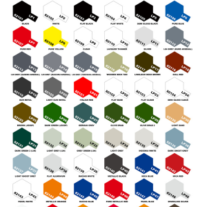 Tamiya X Paint Guide & Colour Chart